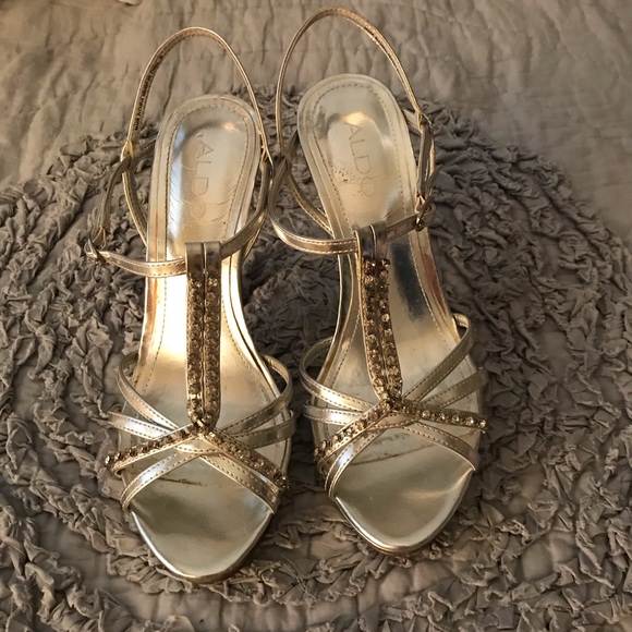 Aldo | Shoes | Aldo Silver Rhinestone Heel | Poshmark